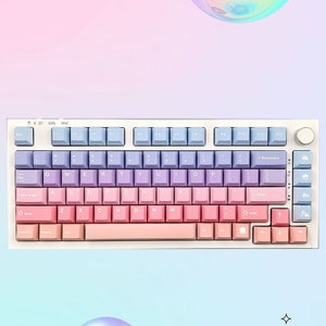 138PCS Sunset Gradient Theme Keycaps ,pink Blue Keycaps, Cherry Keycap, PBT Keycap, Mechanical ...