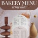 Bakery Menu Template: Customizable Pastry & Coffee Shop Design (A4) - Etsy
