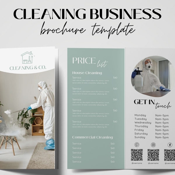 Cleaning Business Trifold Brochure Template Cleaning Service Brochure ...