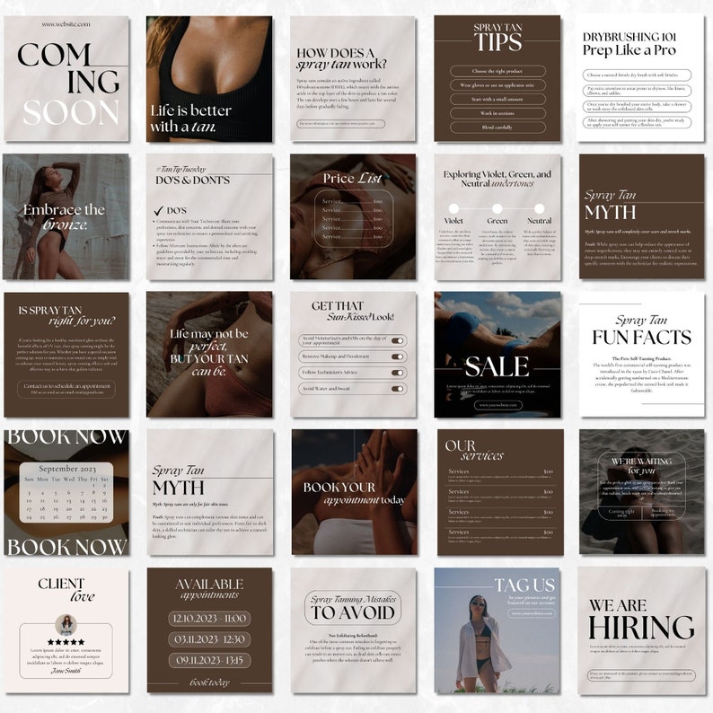 Spray Tan Post Templates | Spray Tanning Templates | Spray Tan Social ...