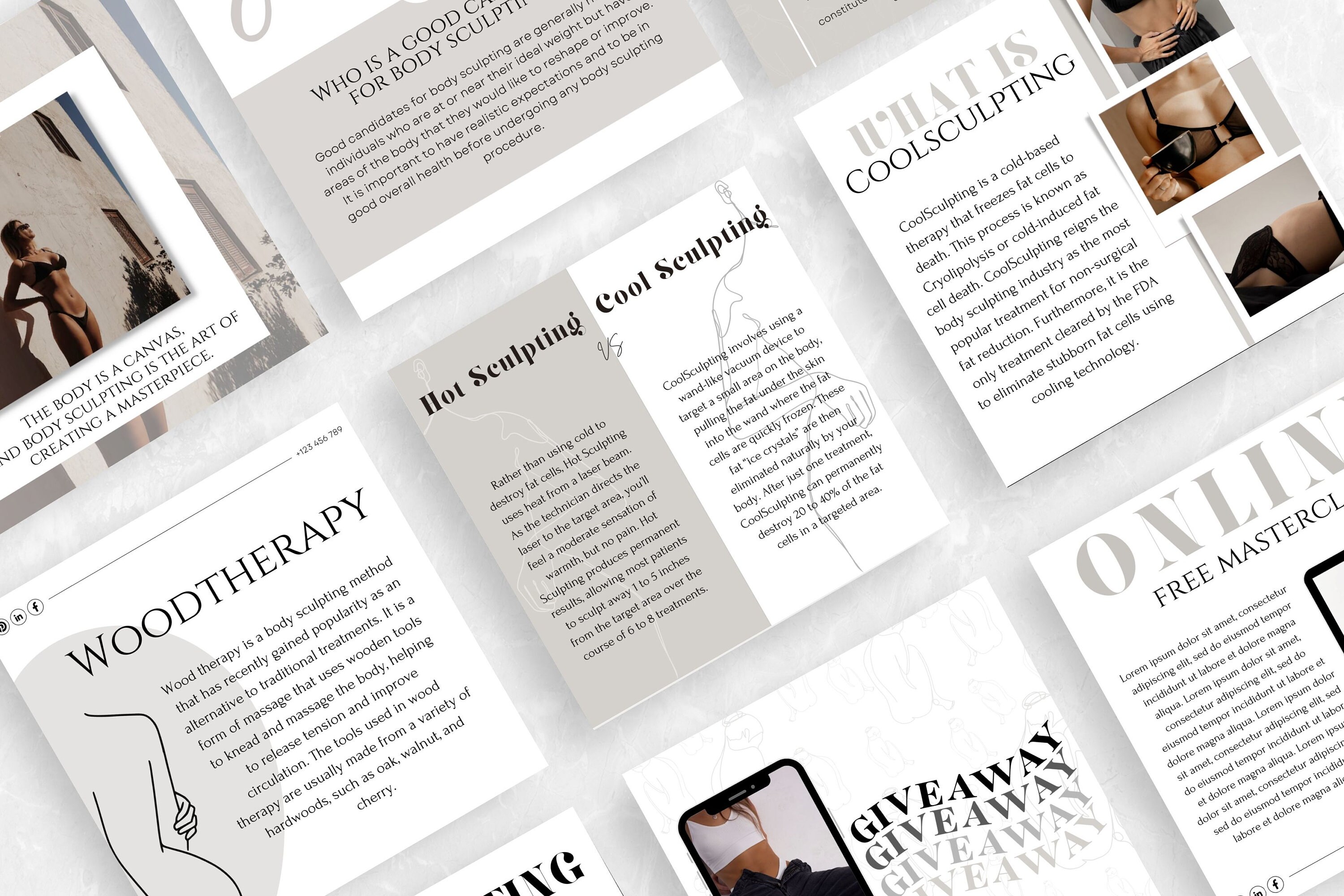 Body Sculpting Instagram Post Templates: Body Contouring Editable Canva ...