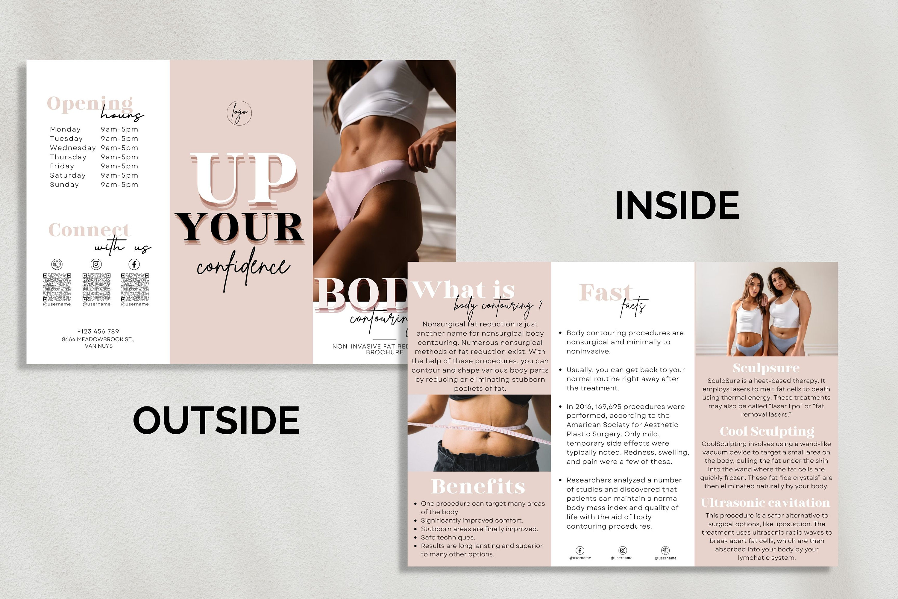 Body Contouring Trifold Brochure Template: Medspa & Body Sculpting ...