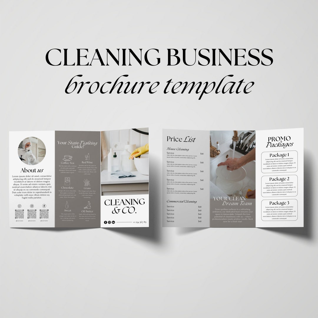 Cleaning Business Trifold Brochure Template: Modern Marketing (digital ...