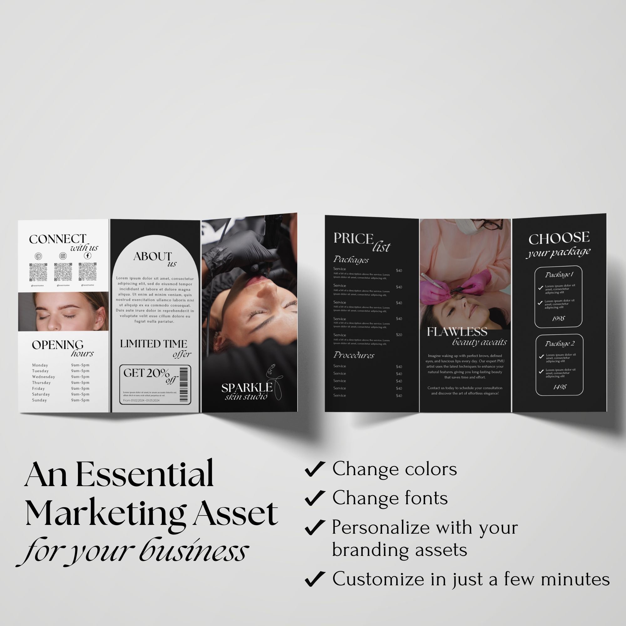 PMU Artist Trifold Brochure Template | Permanent Makeup Flyer | PMU ...