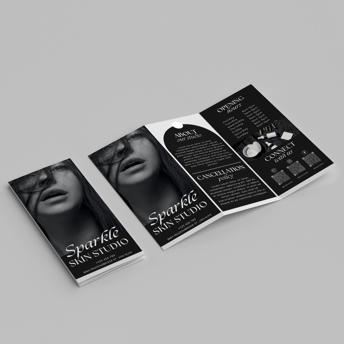Esthetician Trifold Brochure Template Beauty Salon Flyer Spa Menu ...