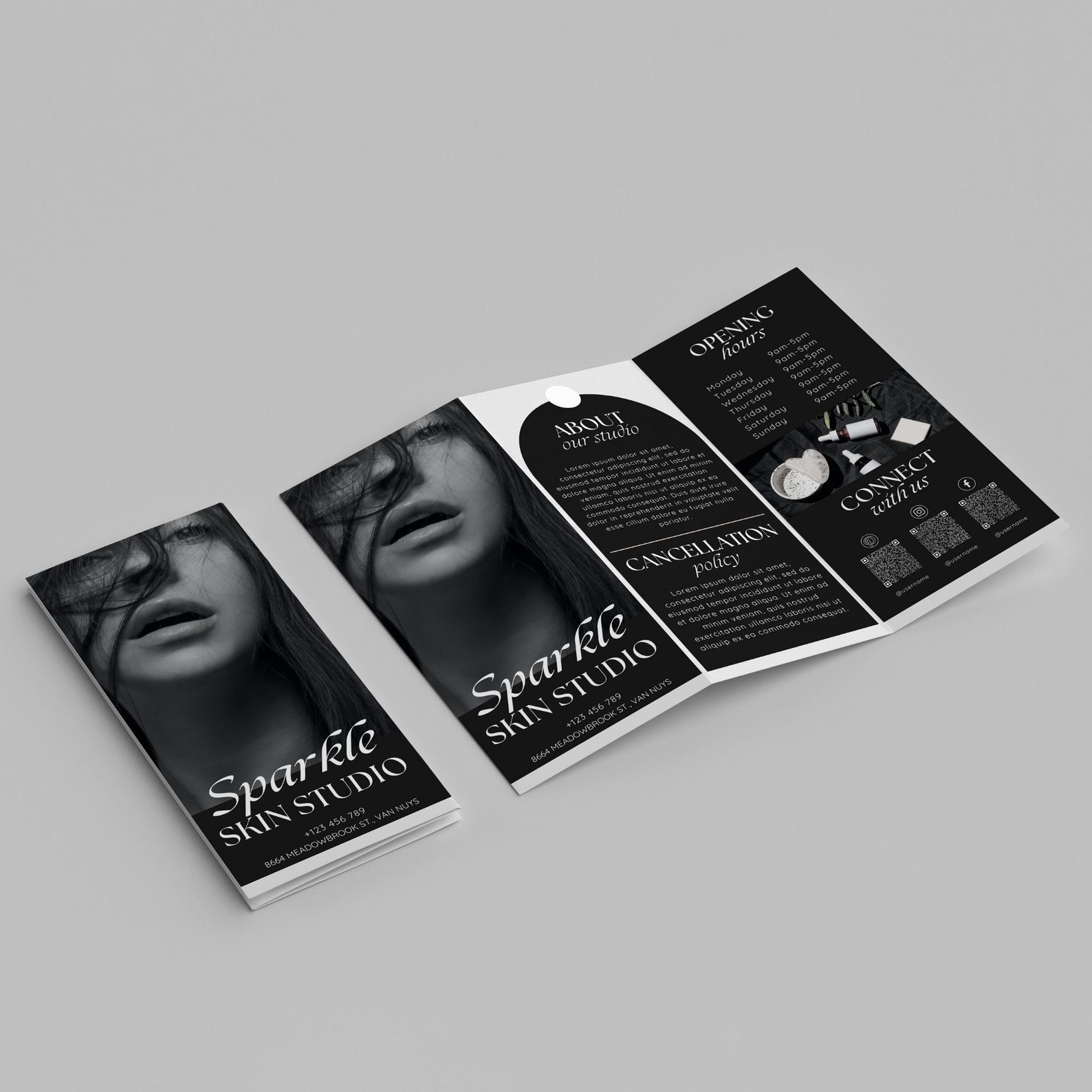 Esthetician Trifold Brochure Template Beauty Salon Flyer Spa Menu ...