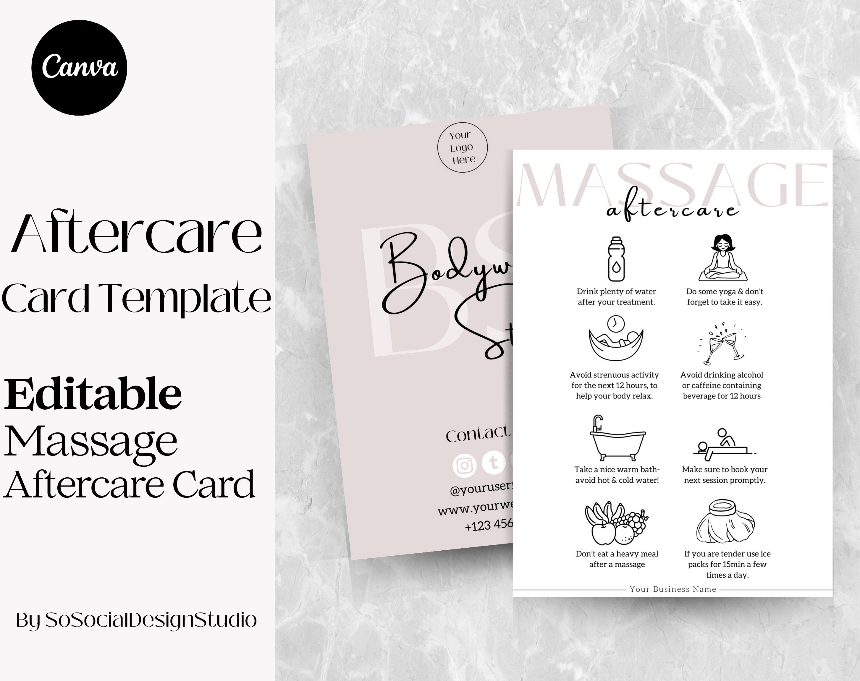 Massage Card Template - Etsy UK