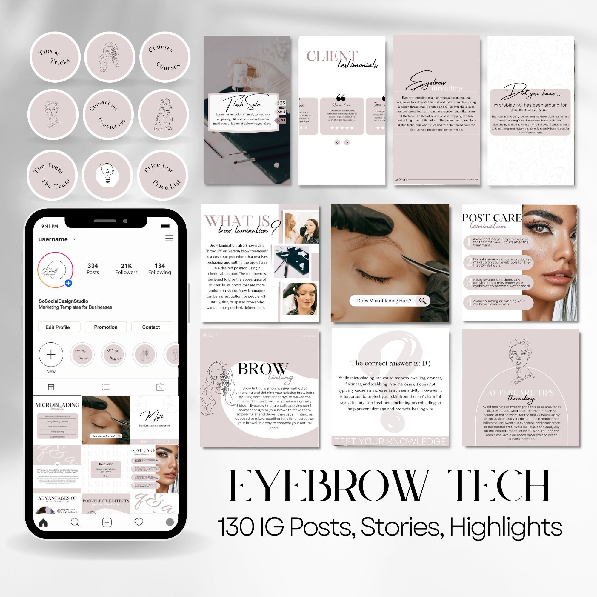Brow Tech Instagram Templates: Brow Artist Posts & Stories (digital) - Etsy