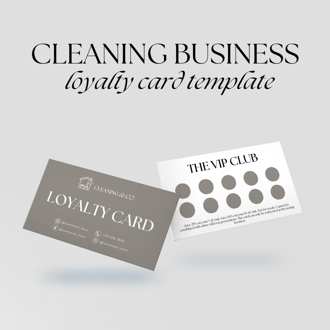Cleaning Business Loyalty Card Template (digital Download) - Etsy