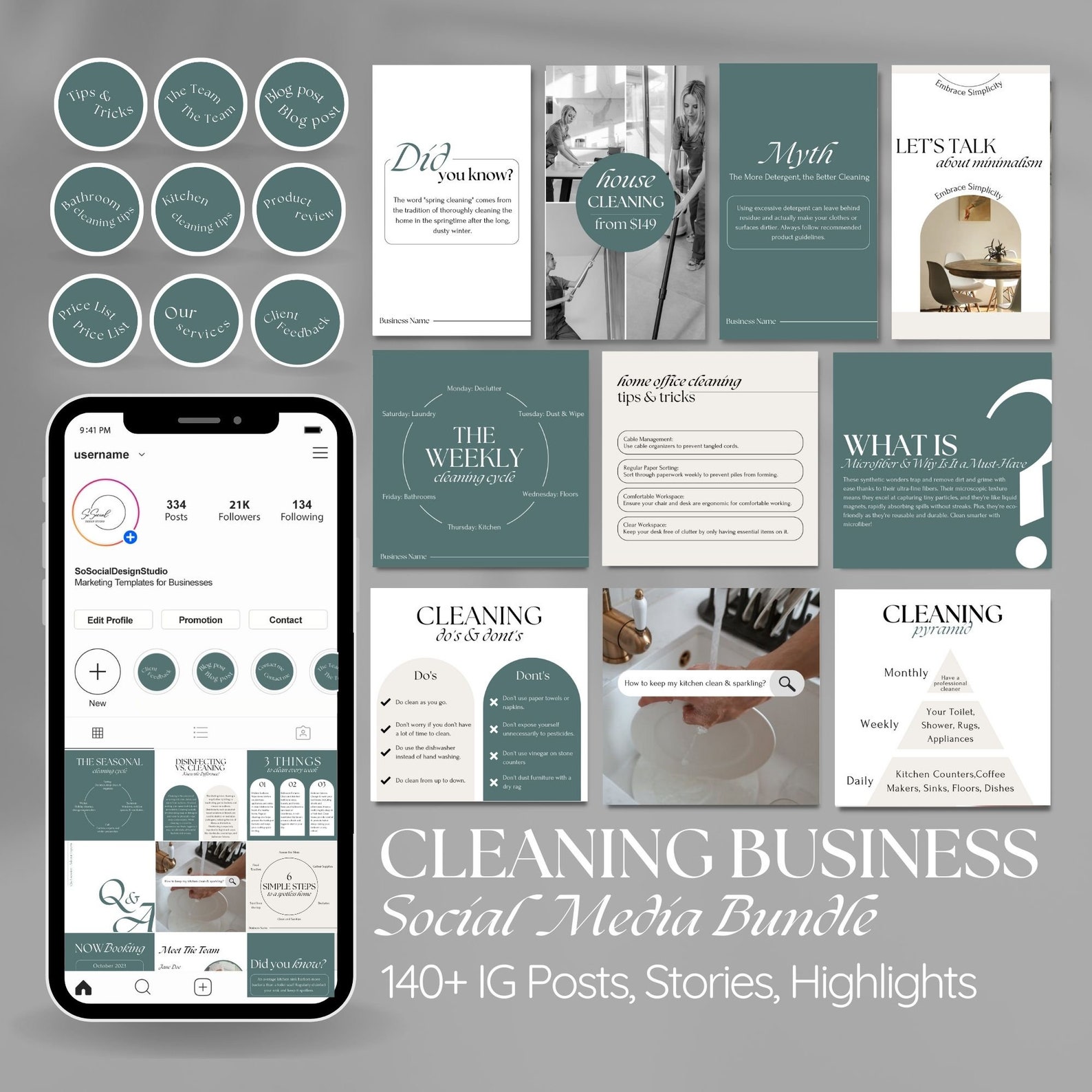Cleaning Business Social Media Bundle | Cleaning Services Post ...