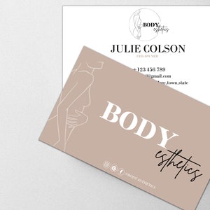 Body Sculpting Business Card Template: Esthetician Design (digital ...