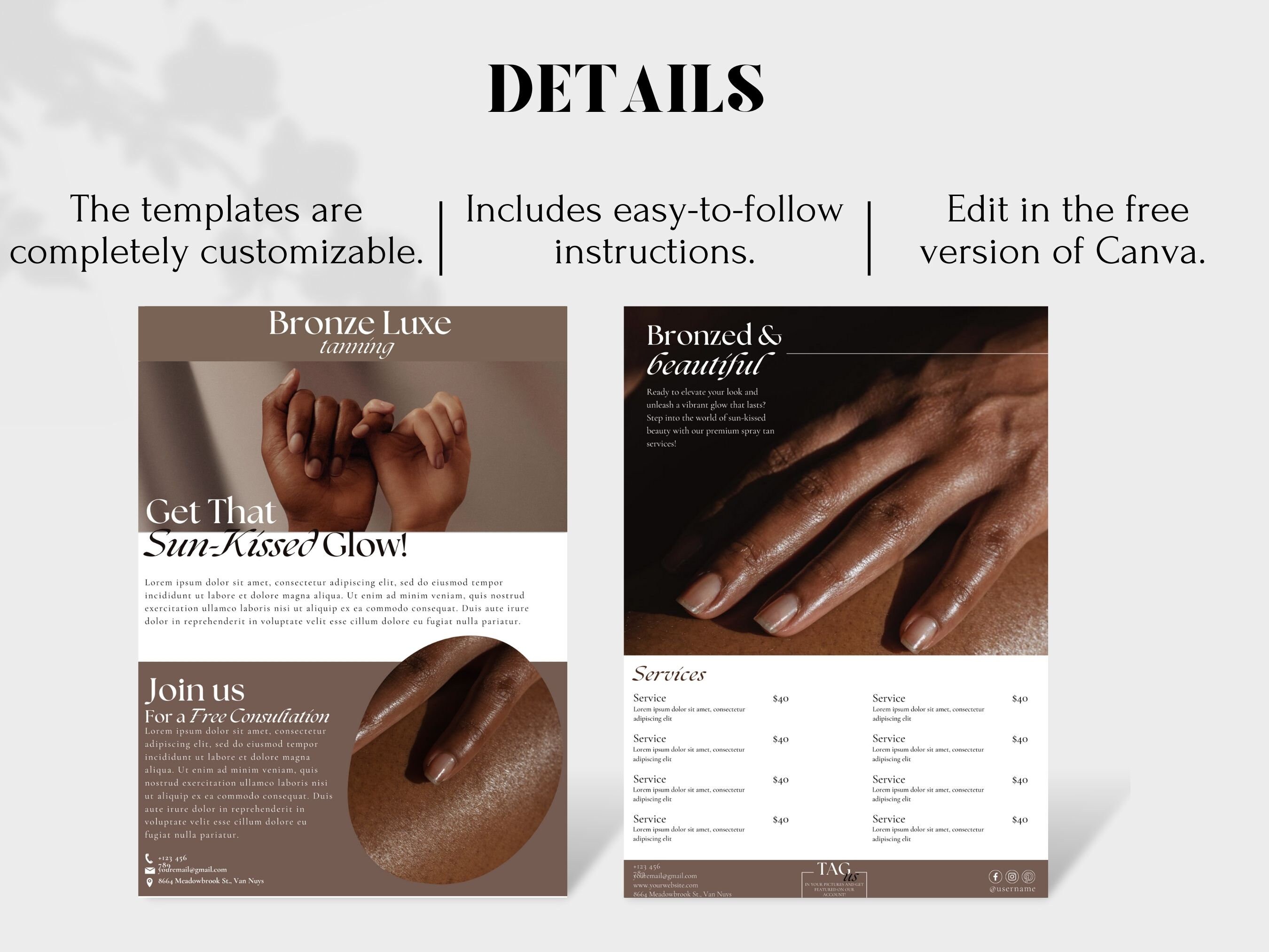 Spray Tanning Flyer Template | Spray Tan Marketing | Spray Tan Artist ...