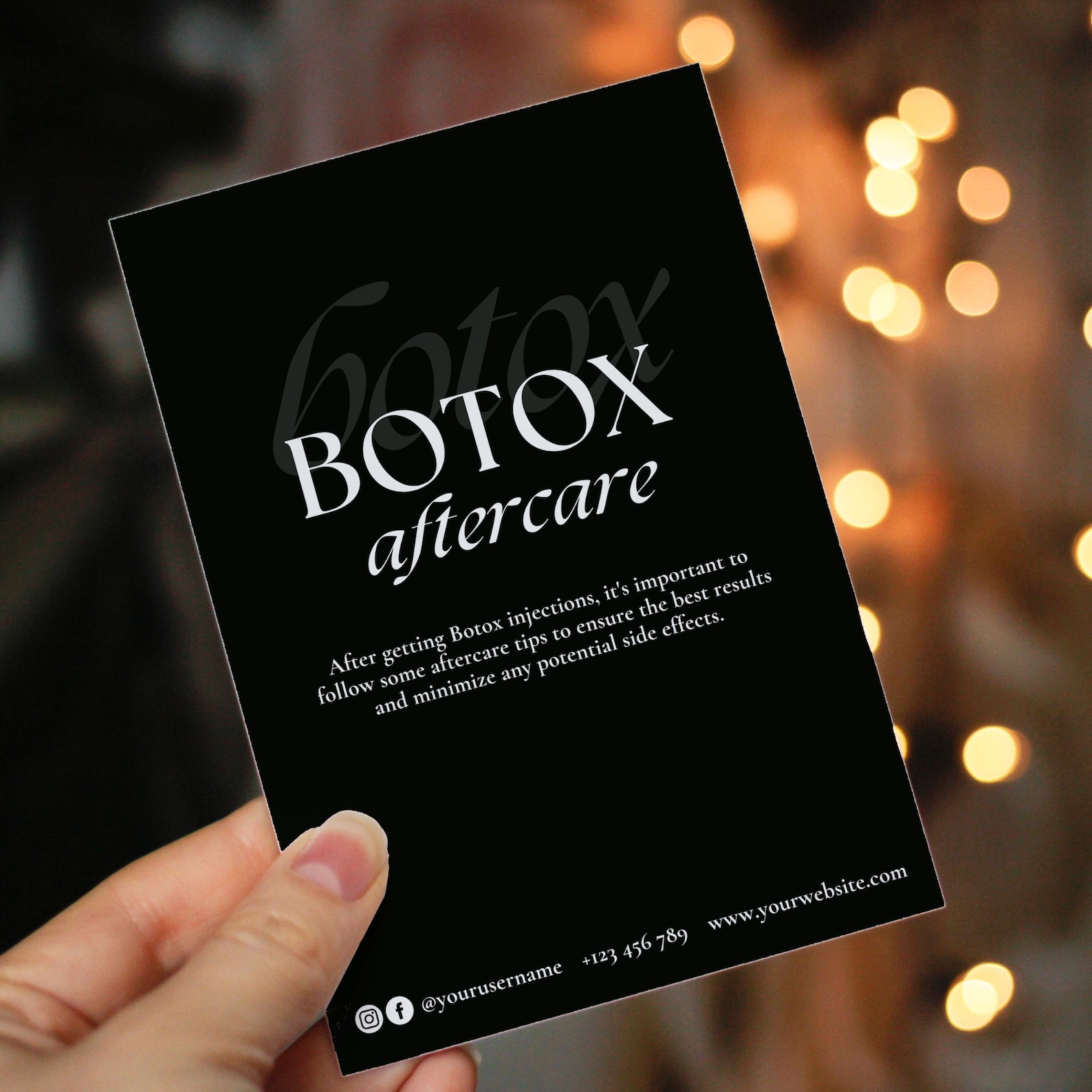 Botox Aftercare Card Template Filler Aftercare Card Esthetician Care ...