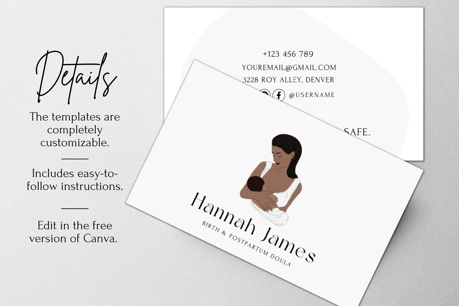 Doula Business Card Template Birth Doula Branding Doula Marketing ...