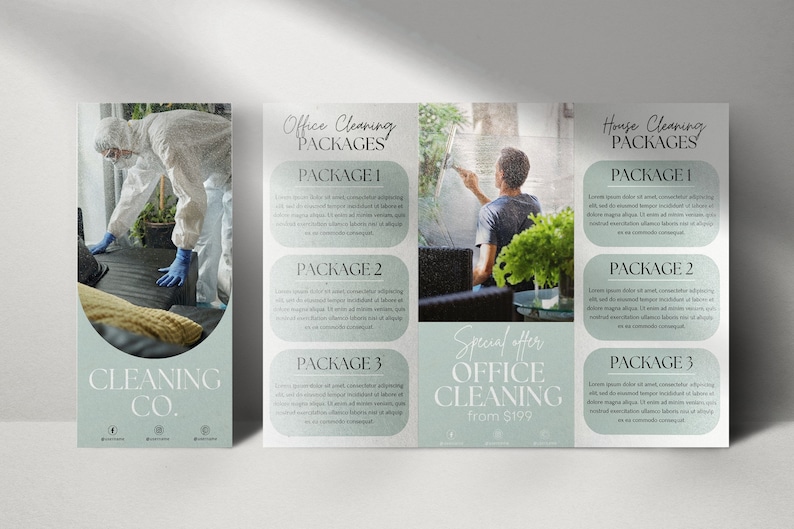 Cleaning Business Brochure Template: Modern Trifold Design (canva) - Etsy