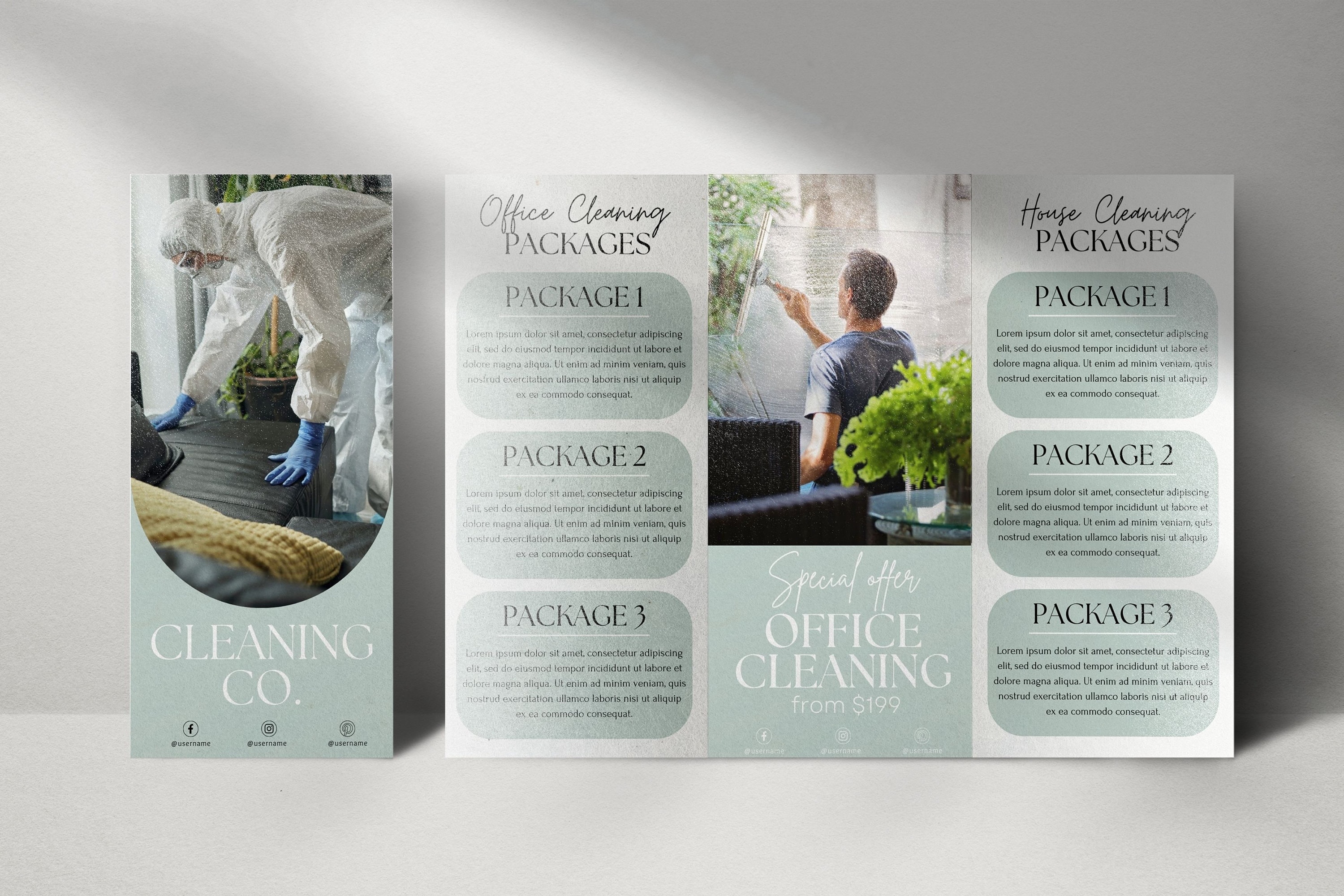 Cleaning Business Brochure Template: Modern Trifold Design (canva) - Etsy