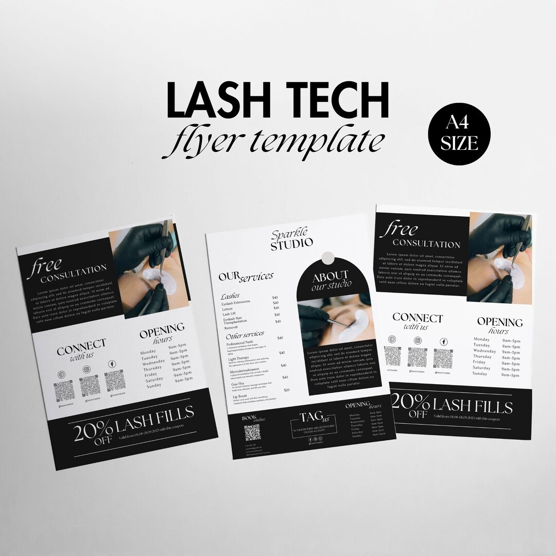 Lash Tech Flyer Template: Editable Beauty Salon Brochure - Etsy