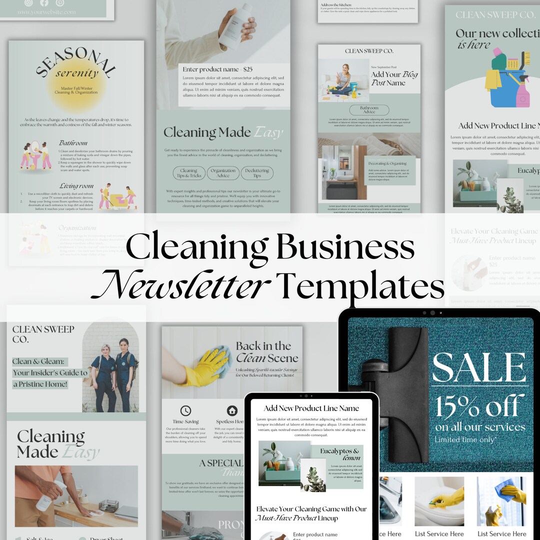 Cleaning Business Newsletter Templates: 30+ Email Designs (canva) - Etsy