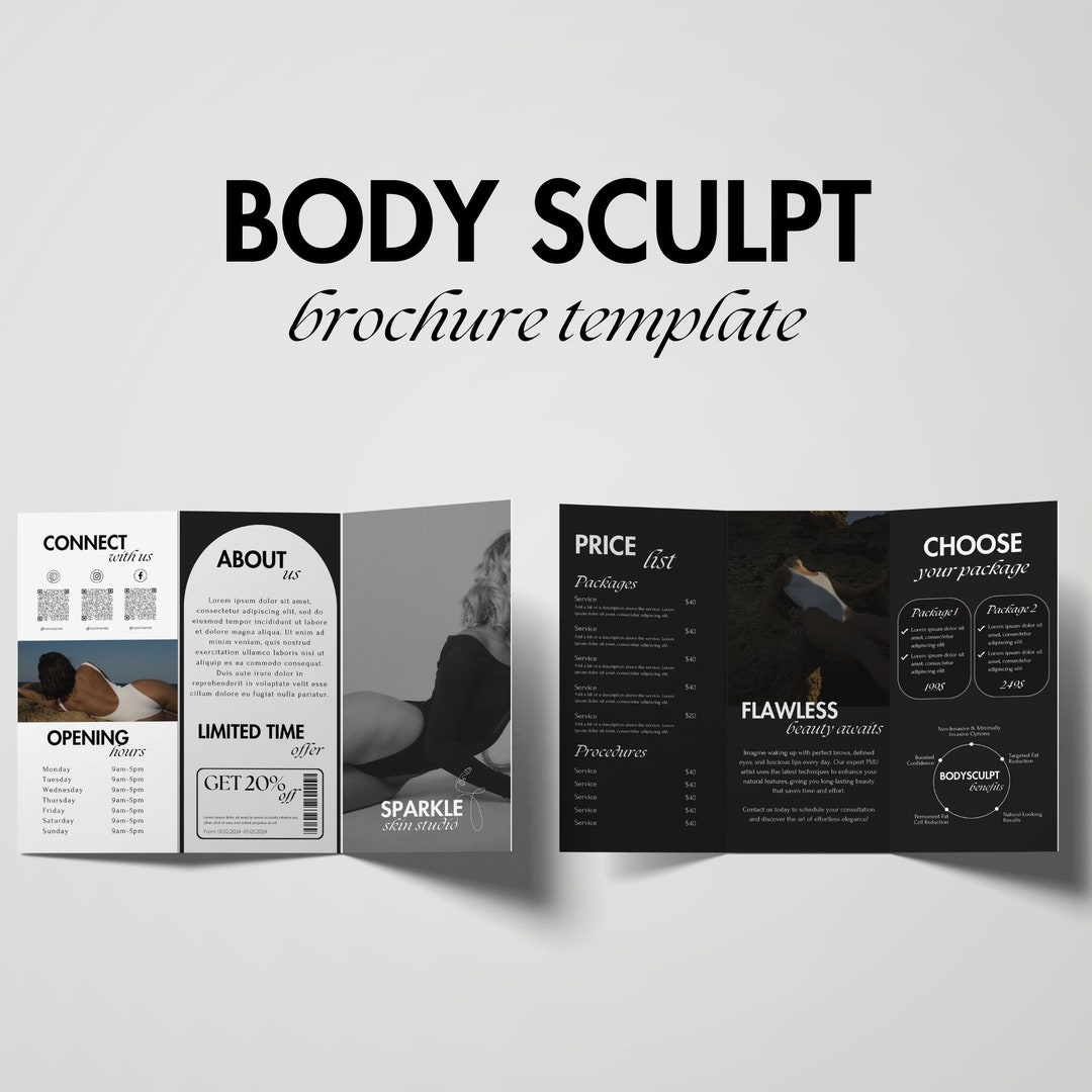 Body Sculpting Trifold Brochure Template: Modern Spa Flyer (digital) - Etsy
