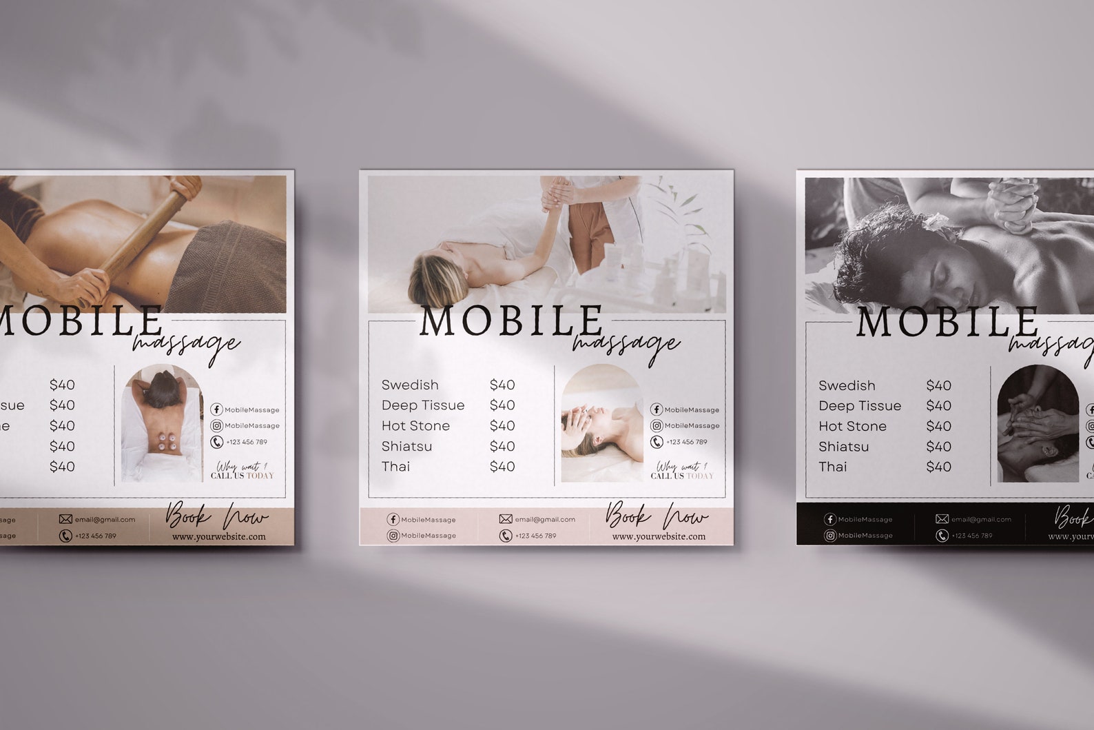 Printable Mobile Massage Brochure Template: Editable Canva Design - Etsy