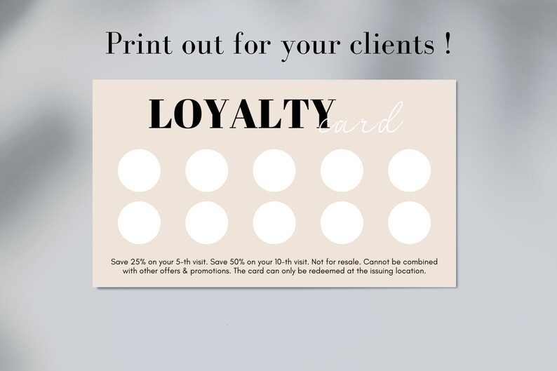 Beauty Loyalty Card Template Salon Loyalty Card Modern - Etsy
