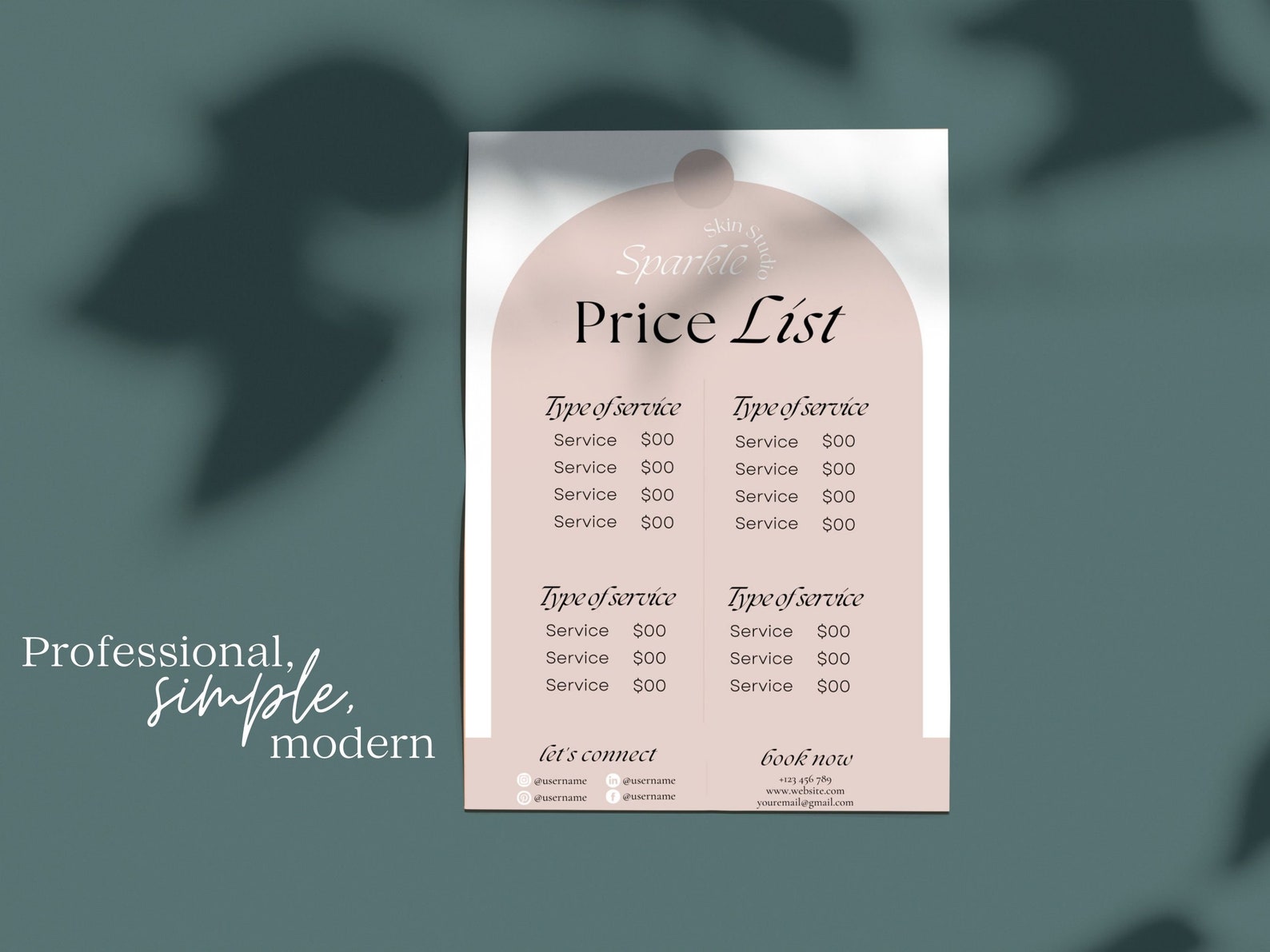 Esthetician Price List Template: Beauty Salon Spa (digital Download) - Etsy
