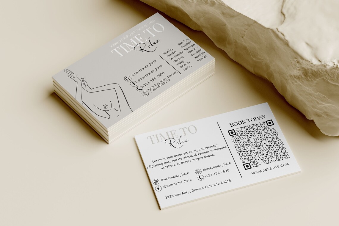 Massage Business Card Template Massage Therapist Beauty - Etsy