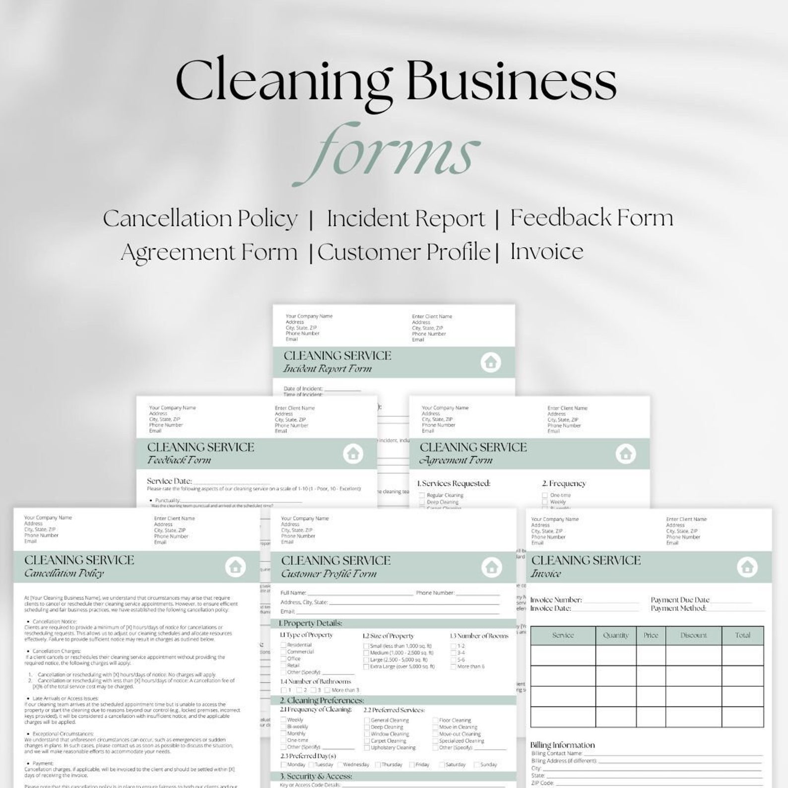 Cleaning Business Forms Templates Cleaning Service Forms Cleaning ...