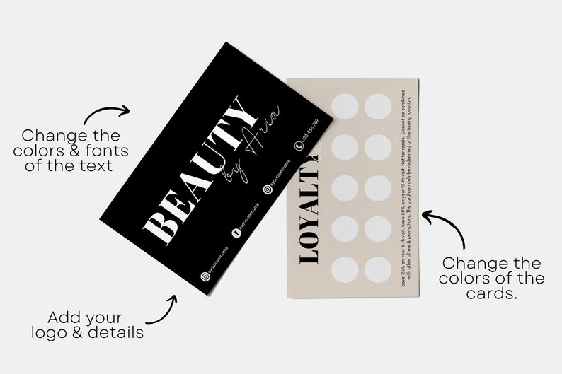 Modern Beauty Loyalty Card Template: Salon Business Design (digital ...