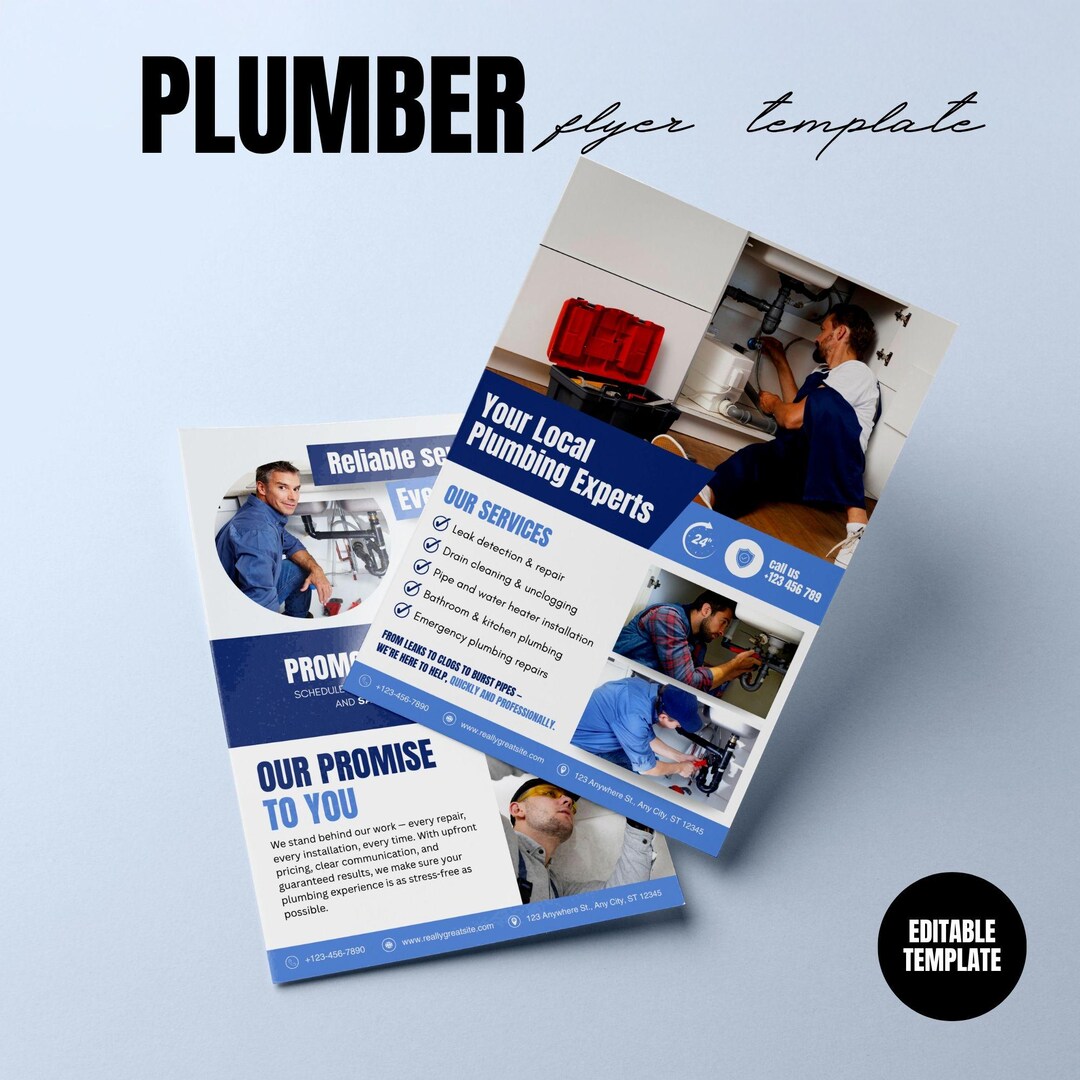 Plumbing Services Flyer Template | Plumber Small Business Flyer ...