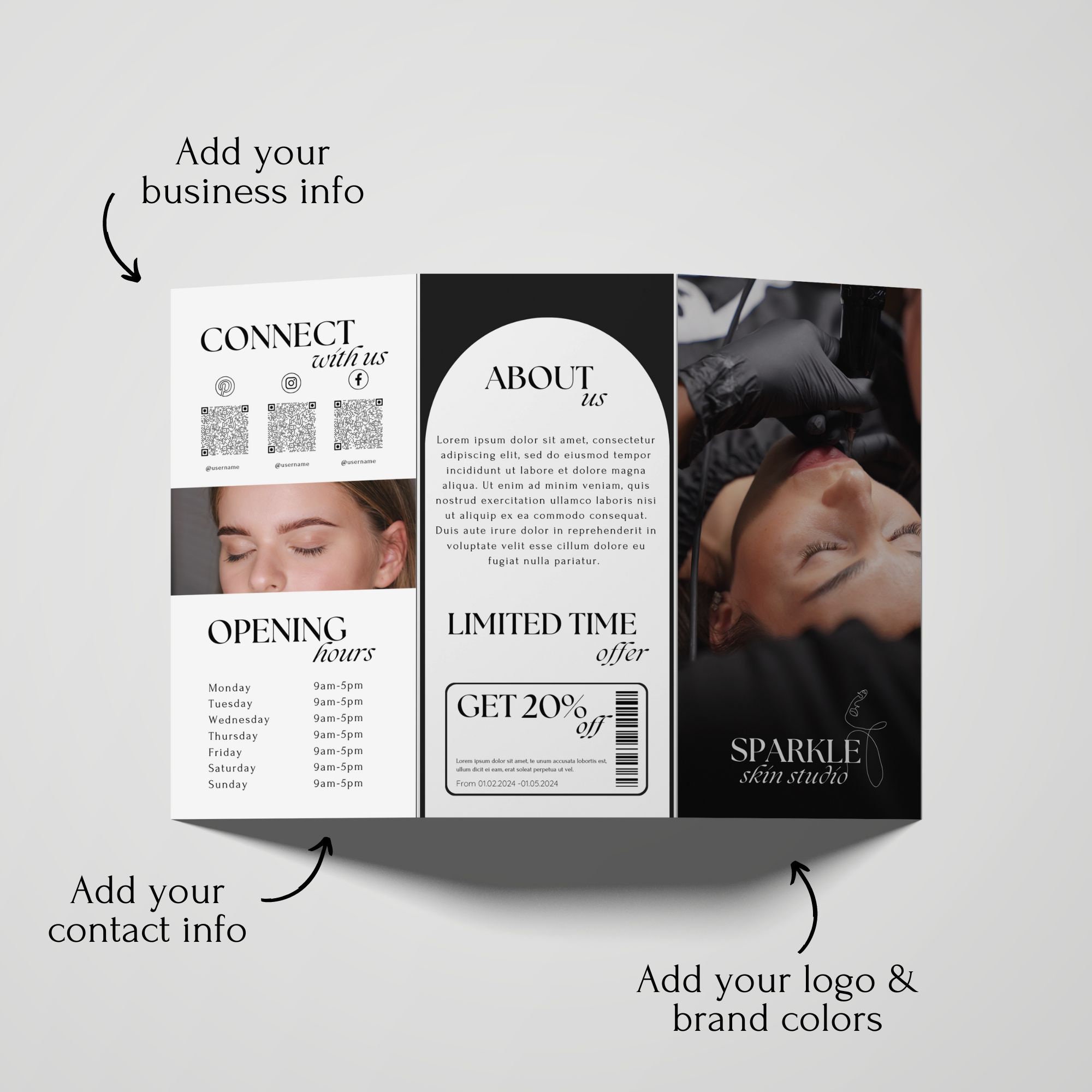 PMU Artist Trifold Brochure Template Permanent Makeup Flyer PMU ...