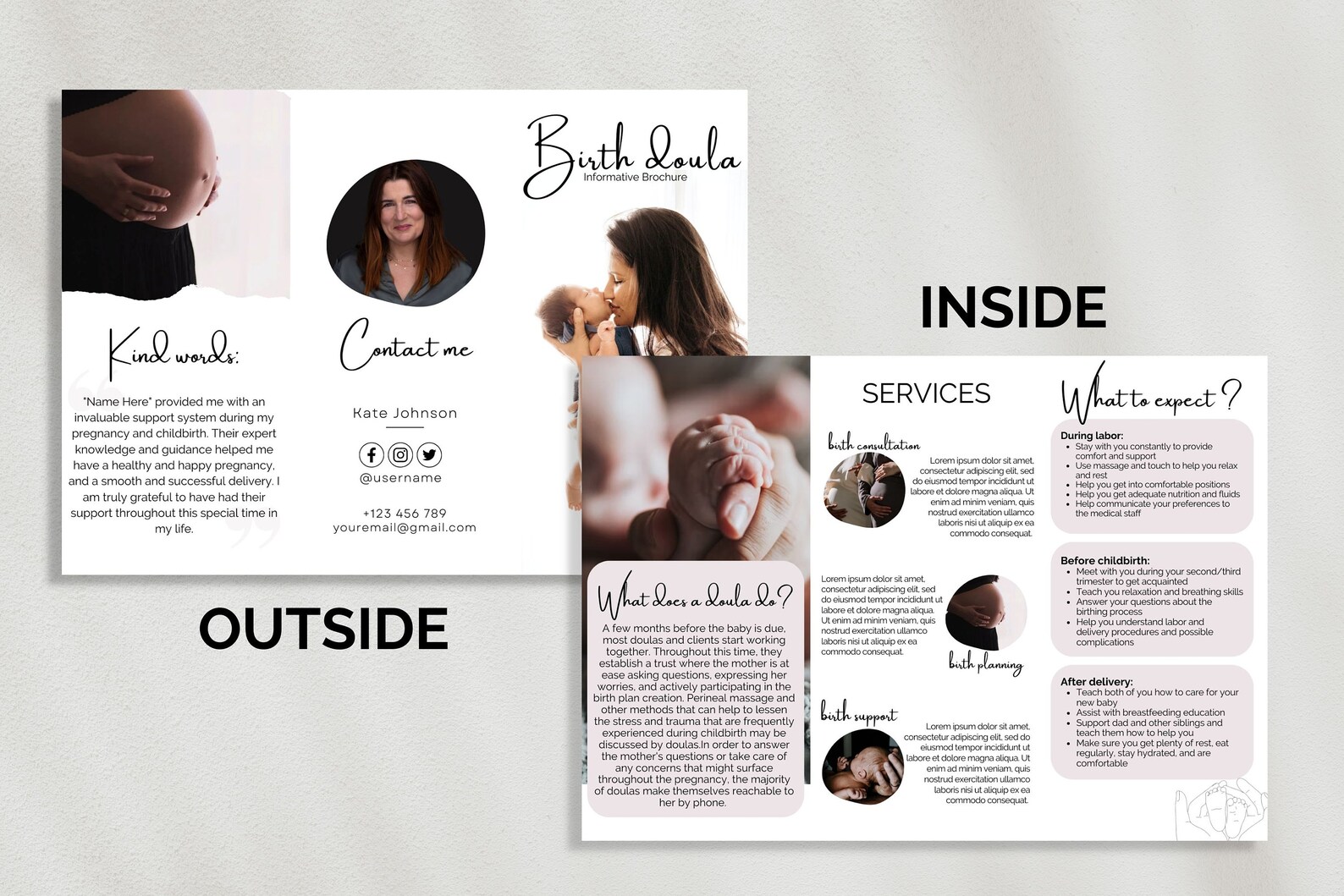 Birth Doula Brochure Template Doula Business Marketing - Etsy