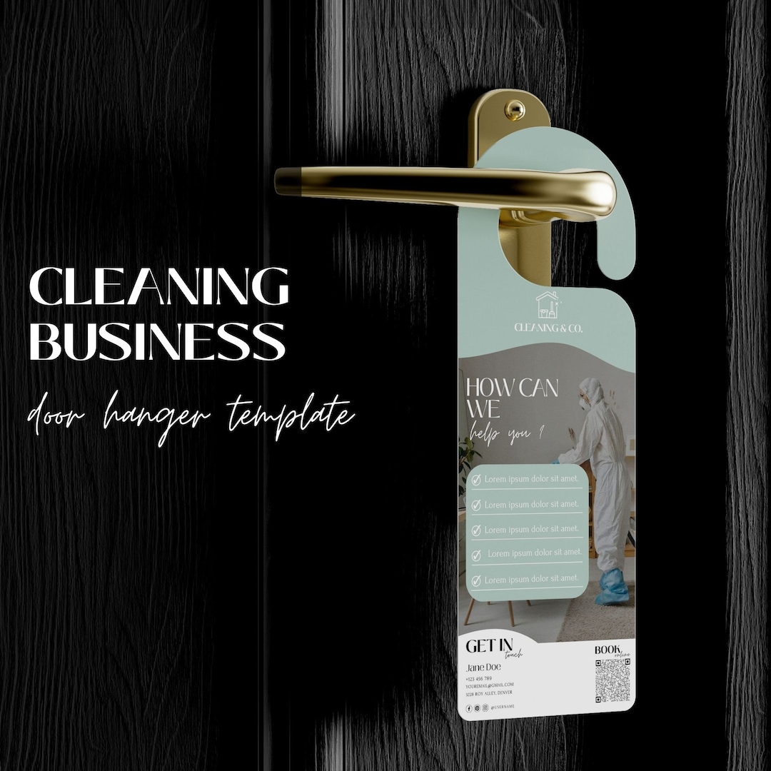 Cleaning Business Door Hanger Template: Marketing Branding (digital ...