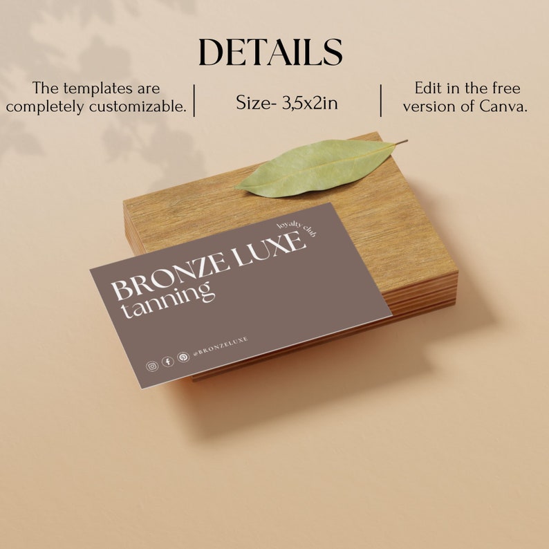 Spray Tan Loyalty Card Template Spray Tanning Branding - Etsy