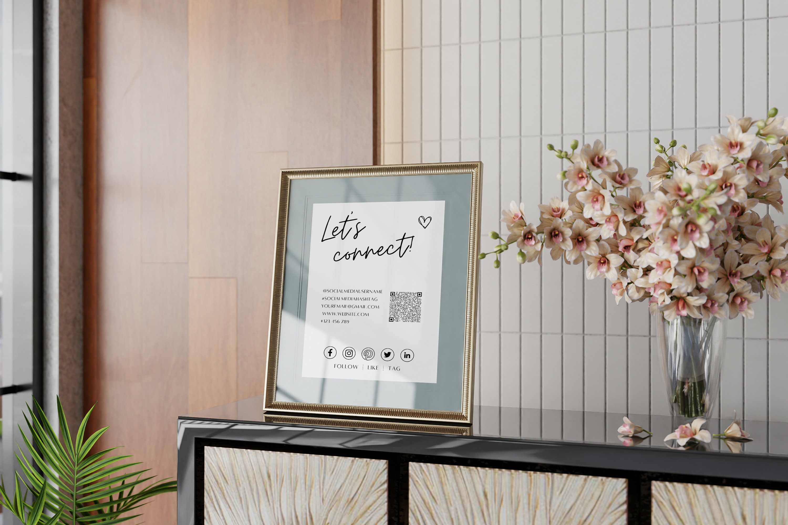 Social Media Sign Template Printable Business Social Sign - Etsy