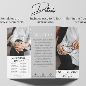 Psychologist Brochure Template | Therapist Trifold Brochure | Therapy ...