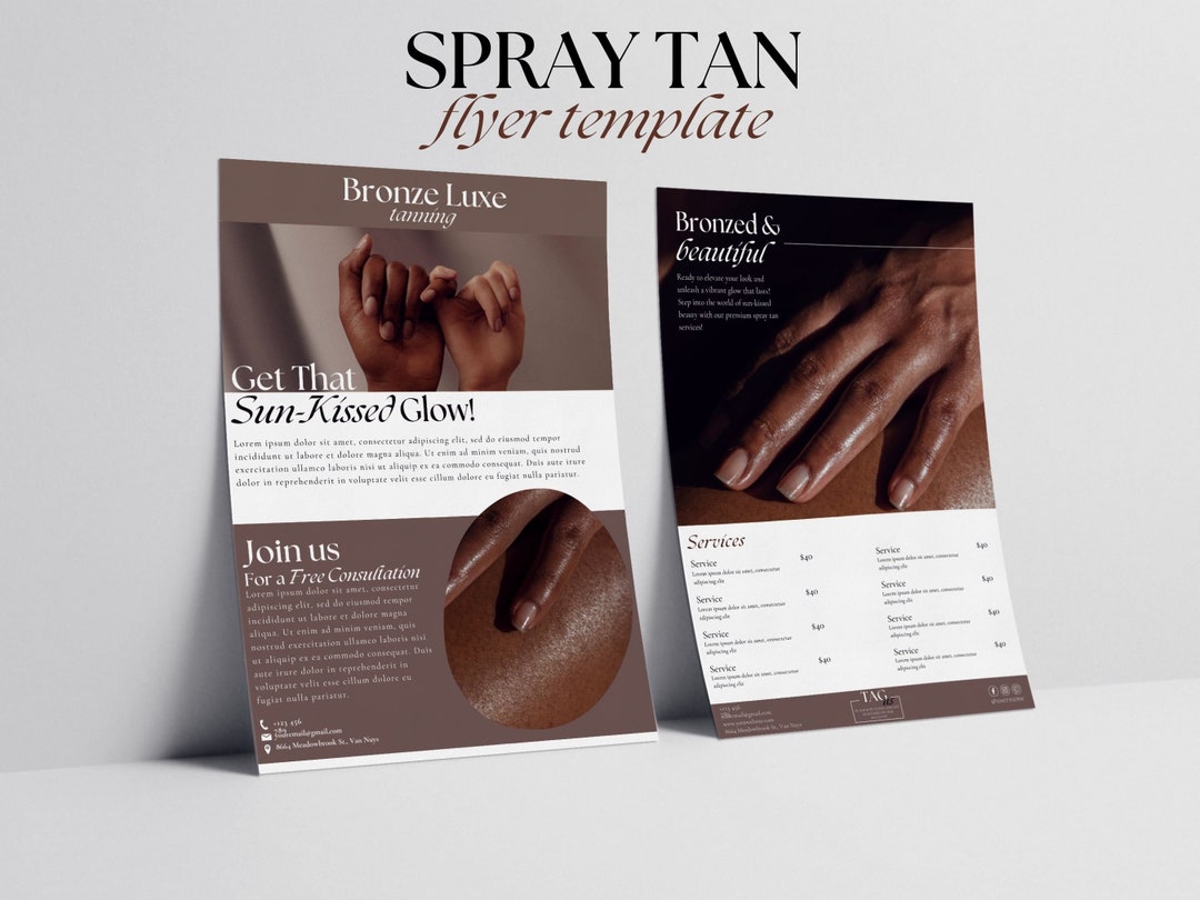 Spray Tanning Flyer Template | Spray Tan Marketing | Spray Tan Artist ...