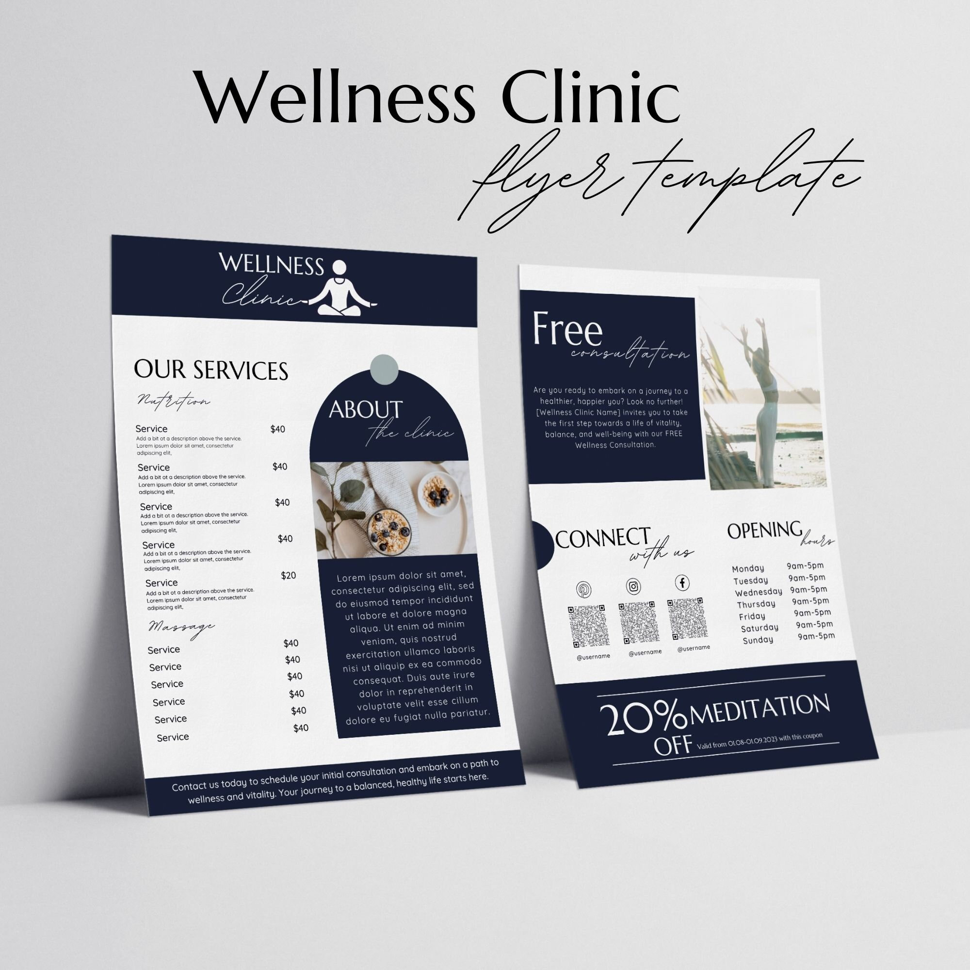 Wellness Clinic Flyer Template Holistic Wellness Flyer Wellness Coach ...