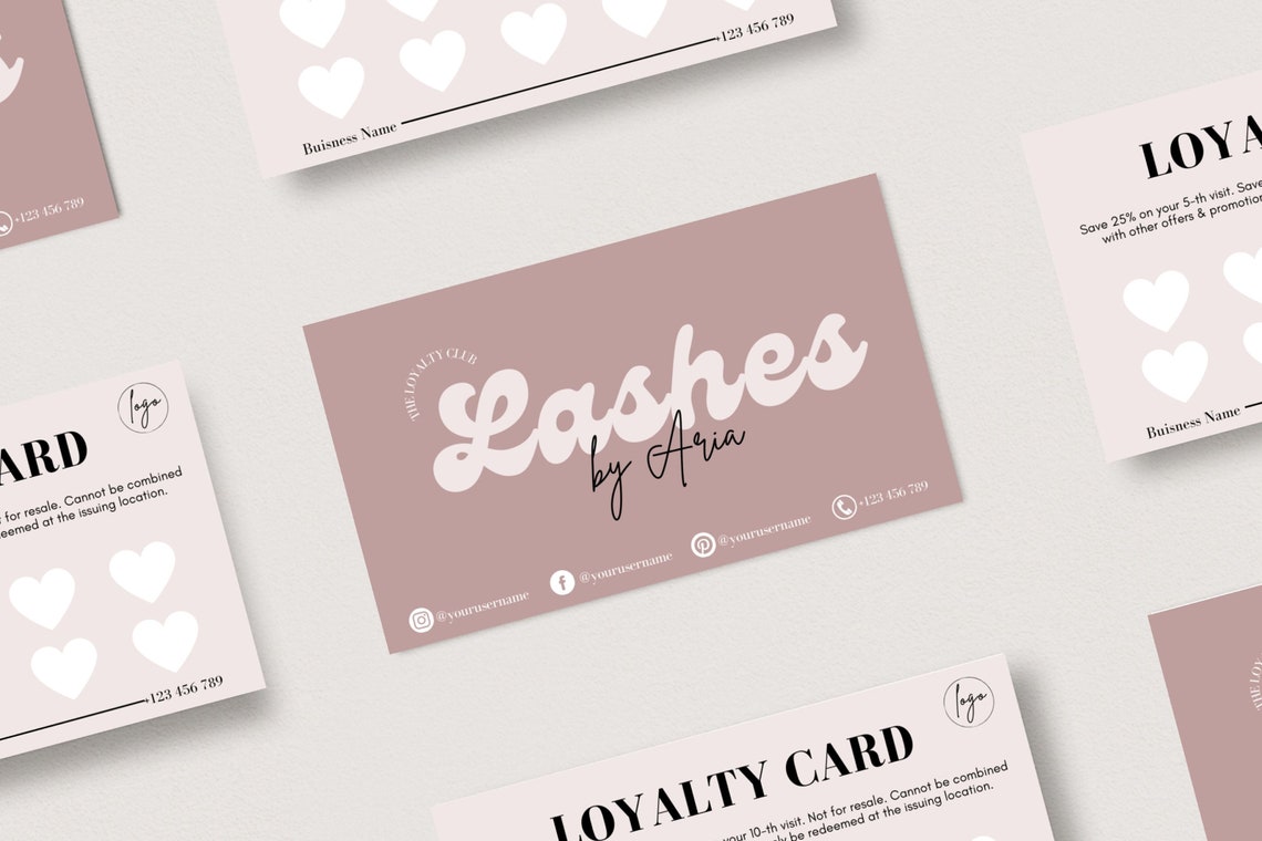 Lash Loyalty Card Template Lash Care Customer Loyalty - Etsy