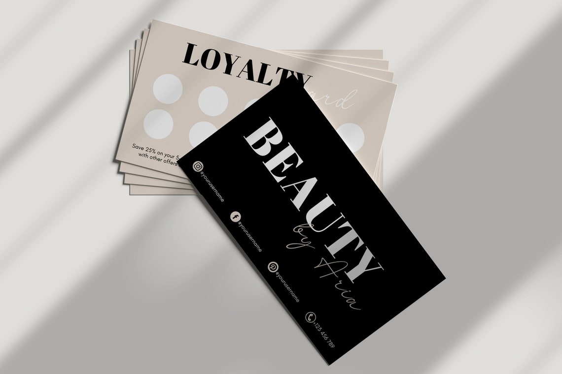 Beauty Loyalty Card Template Salon Loyalty Card Modern - Etsy