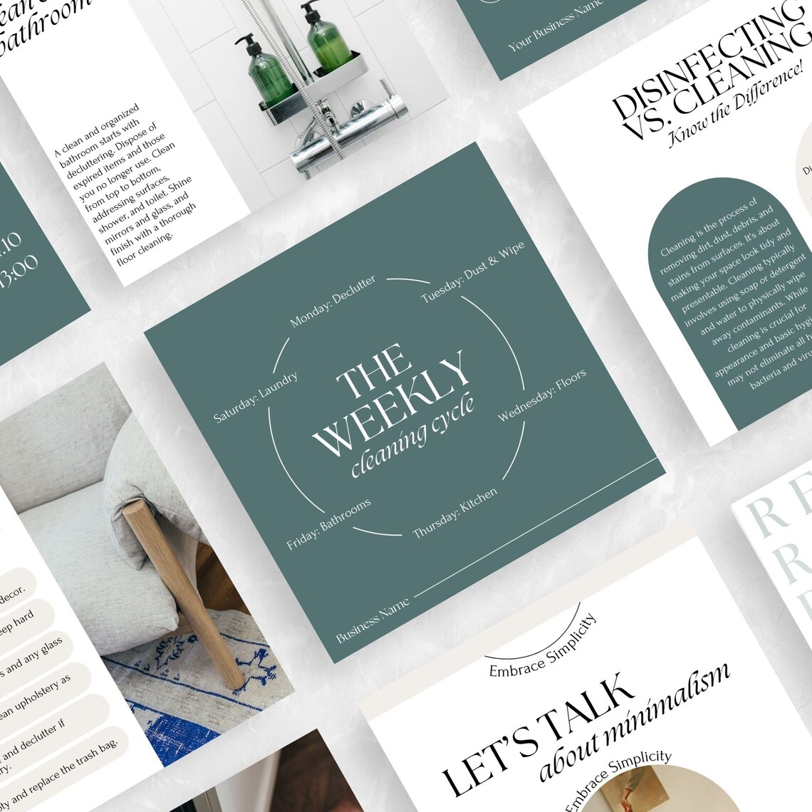 Cleaning Business Social Media Templates: 145+ Housekeeping Posts ...