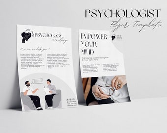 Psychology Flyer Canva Template, Editable Counseling Therapist Template ...