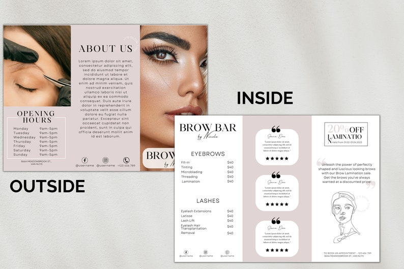 Brow Tech Brochure Template | Brow Artists Brochure Design | Eyebrow ...