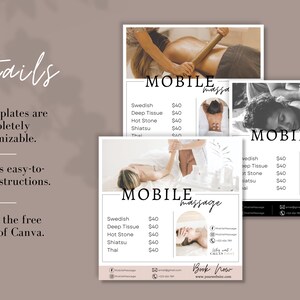 Printable Mobile Massage Brochure Template: Editable Canva Design - Etsy