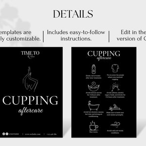 Cupping Aftercare Card Template: Massage Therapy (digital Download) - Etsy