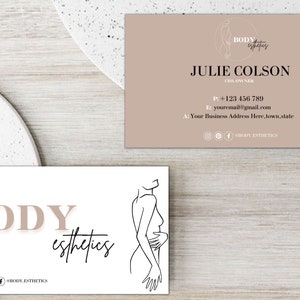 Body Sculpting Business Card Template: Esthetician Design (digital ...