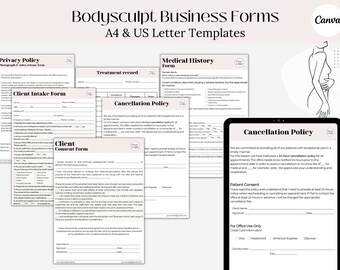 Body Sculpting Intake Forms Editable Body Contouring Consultation, Body ...