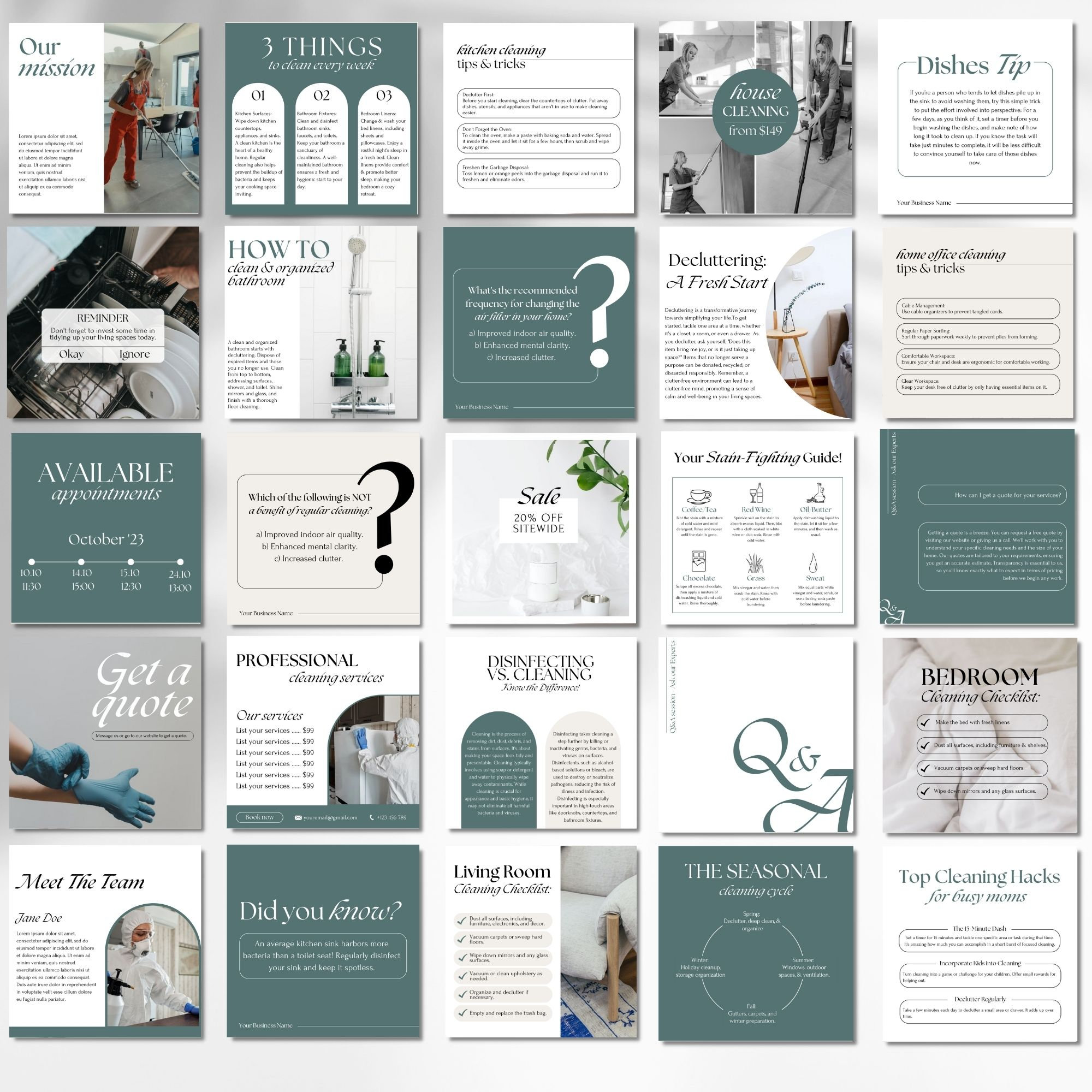Cleaning Business Social Media Post Templates Cleaning Services ...