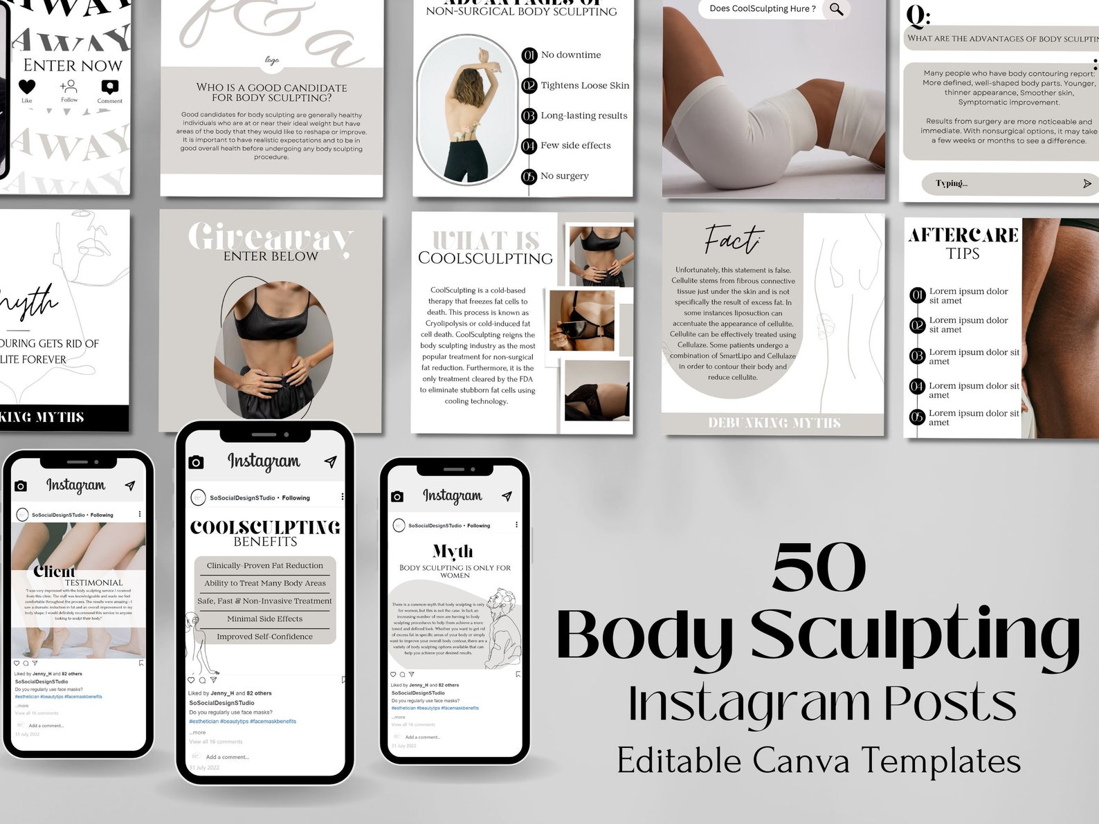 Body Sculpting Instagram Post Templates Body Contouring - Etsy