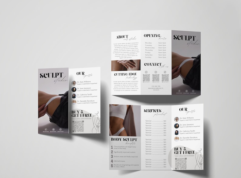 Body Sculpting Brochure Template: Body Contouring, Spa & Esthetician ...